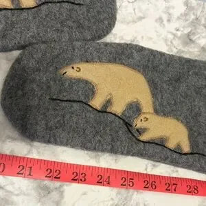 Accessories | Vintage Handmade Wool Mittens Gray With Cream Polar Bear ...